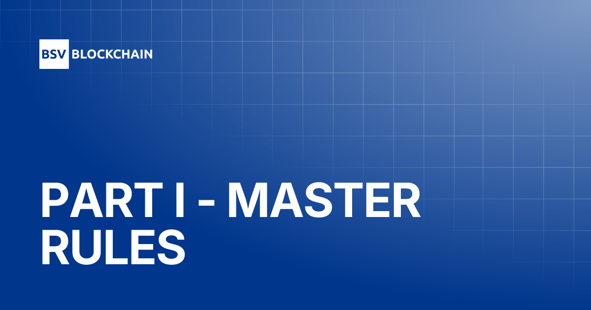 PART I - MASTER RULES | Network Access Rules